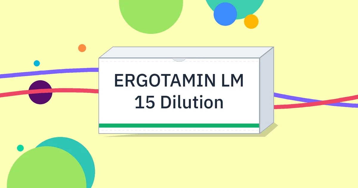 Symbolbild: Packung mit der Aufschrift ERGOTAMIN LM 15 Dilution (PZN 12844884) – Verfügbarkeit und Bezug in Apotheken in Frankfurt am Main