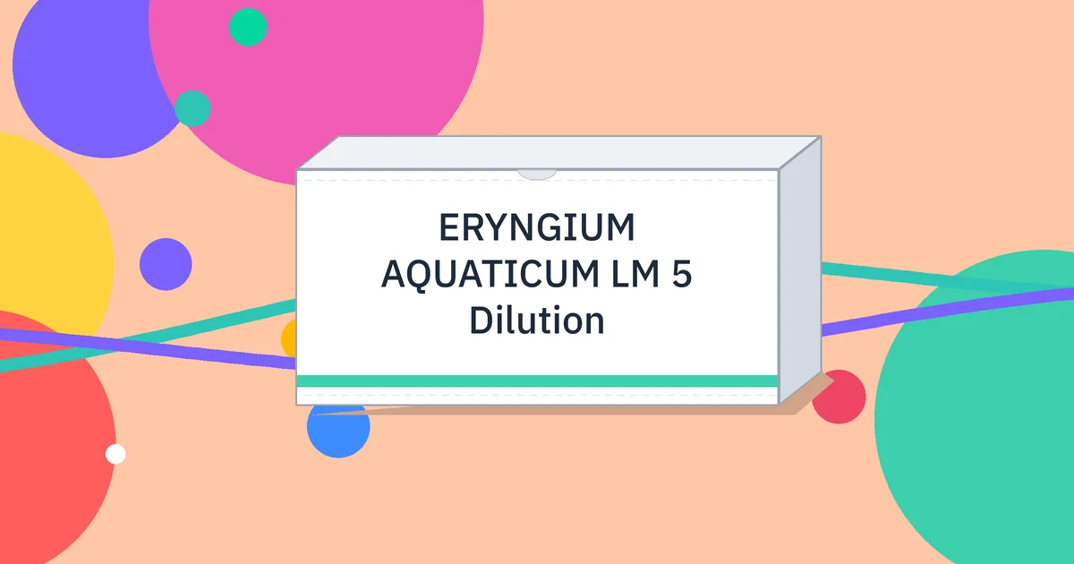 Symbolbild: Packung mit der Aufschrift ERYNGIUM AQUATICUM LM 5 Dilution (PZN 13478482) – Verfügbarkeit und Bezug in Apotheken in Frankfurt am Main