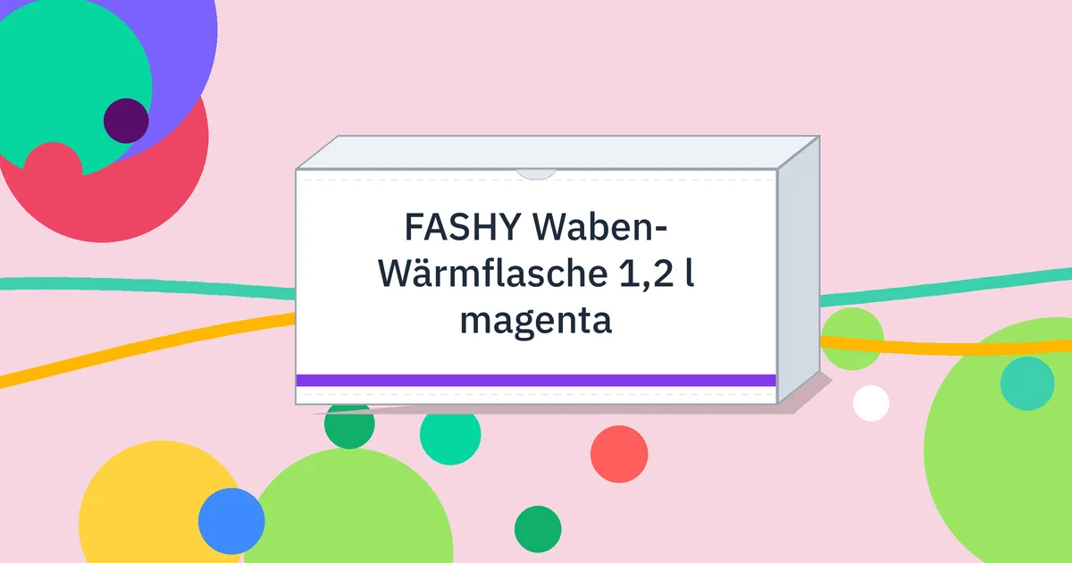 Symbolbild: Packung mit der Aufschrift FASHY Waben-Wärmflasche 1,2 l magenta (PZN 18025822) – Verfügbarkeit und Bezug in Apotheken in Frankfurt am Main