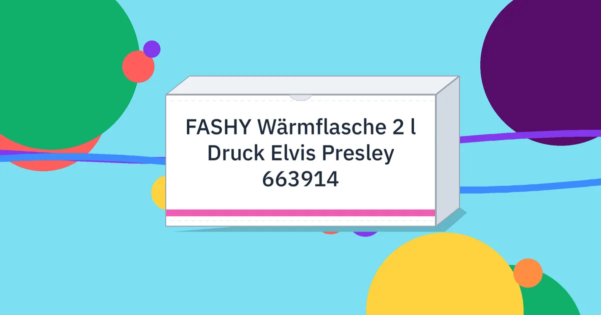Symbolbild: Packung mit der Aufschrift FASHY Wärmflasche 2 l Druck Elvis Presley 663914 (PZN 13157192) – Verfügbarkeit und Bezug in Apotheken in Frankfurt am Main