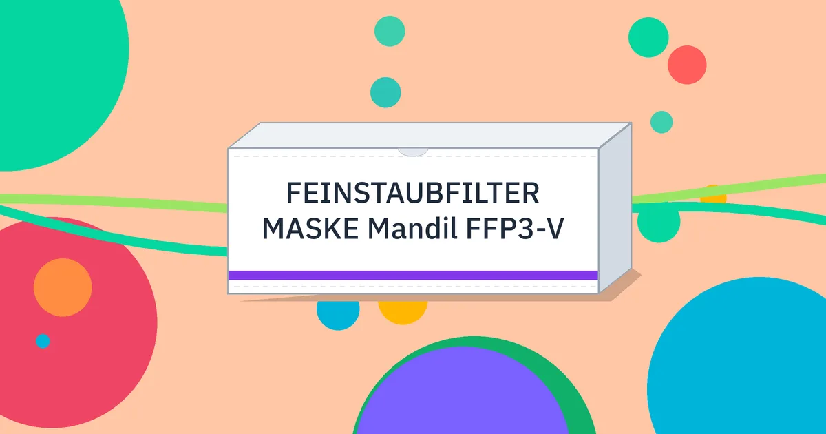 Symbolbild: Packung mit der Aufschrift FEINSTAUBFILTER MASKE Mandil FFP3-V (PZN 00781486) – Verfügbarkeit und Bezug in Apotheken in Frankfurt am Main
