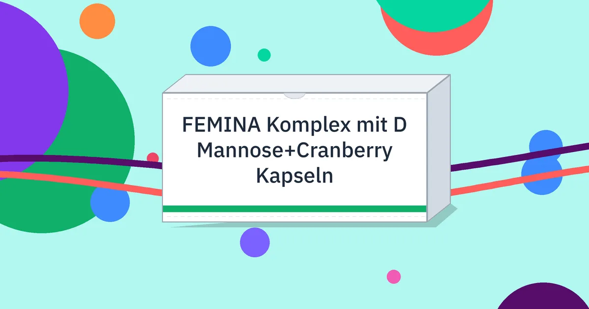 Symbolbild: Packung mit der Aufschrift FEMINA Komplex mit D Mannose+Cranberry Kapseln (PZN 18055415) – Verfügbarkeit und Bezug in Apotheken in Frankfurt am Main
