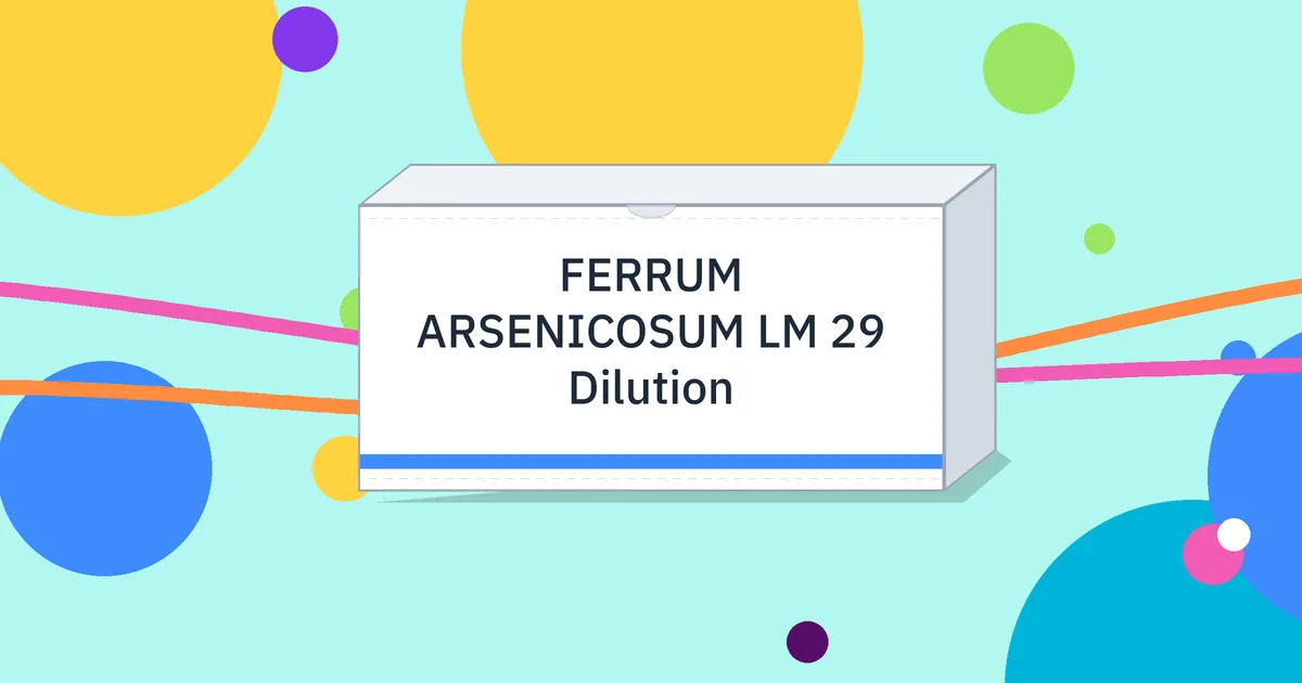 Symbolbild: Packung mit der Aufschrift FERRUM ARSENICOSUM LM 29 Dilution (PZN 12847701) – Verfügbarkeit und Bezug in Apotheken in Frankfurt am Main