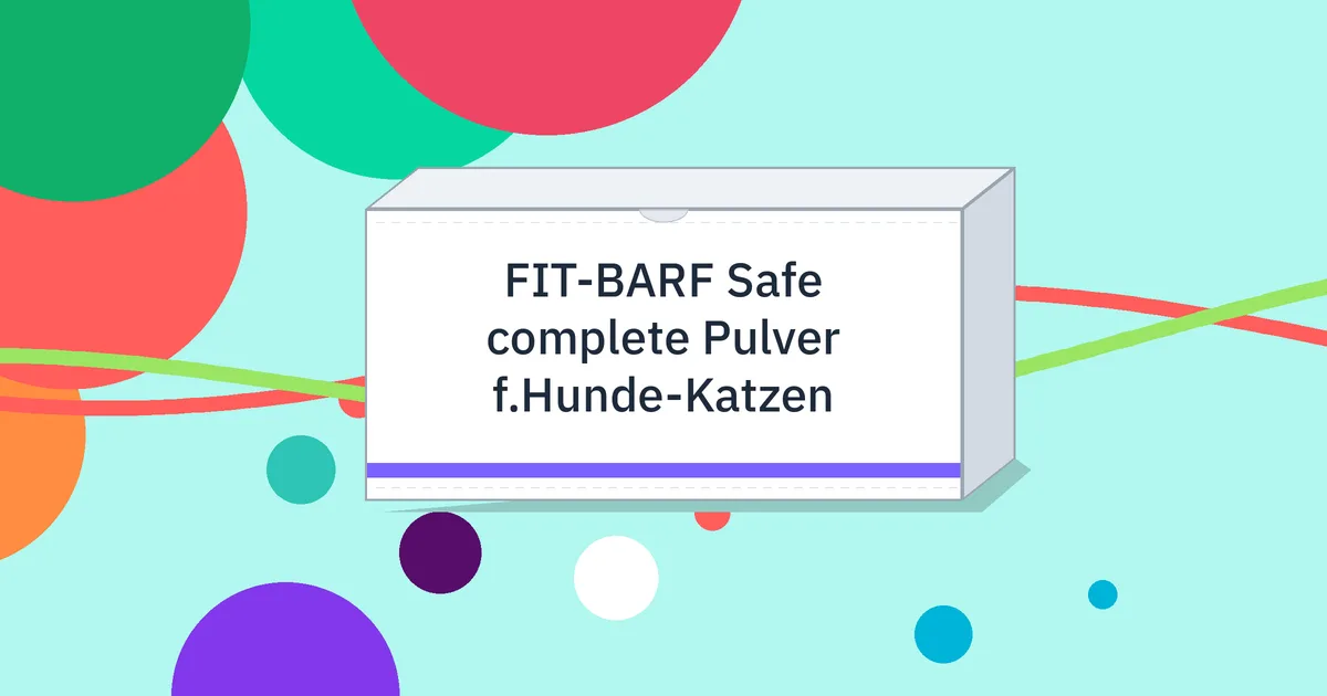 Symbolbild: Packung mit der Aufschrift FIT-BARF Safe complete Pulver f.Hunde-Katzen (PZN 13721310) – Verfügbarkeit und Bezug in Apotheken in Frankfurt am Main