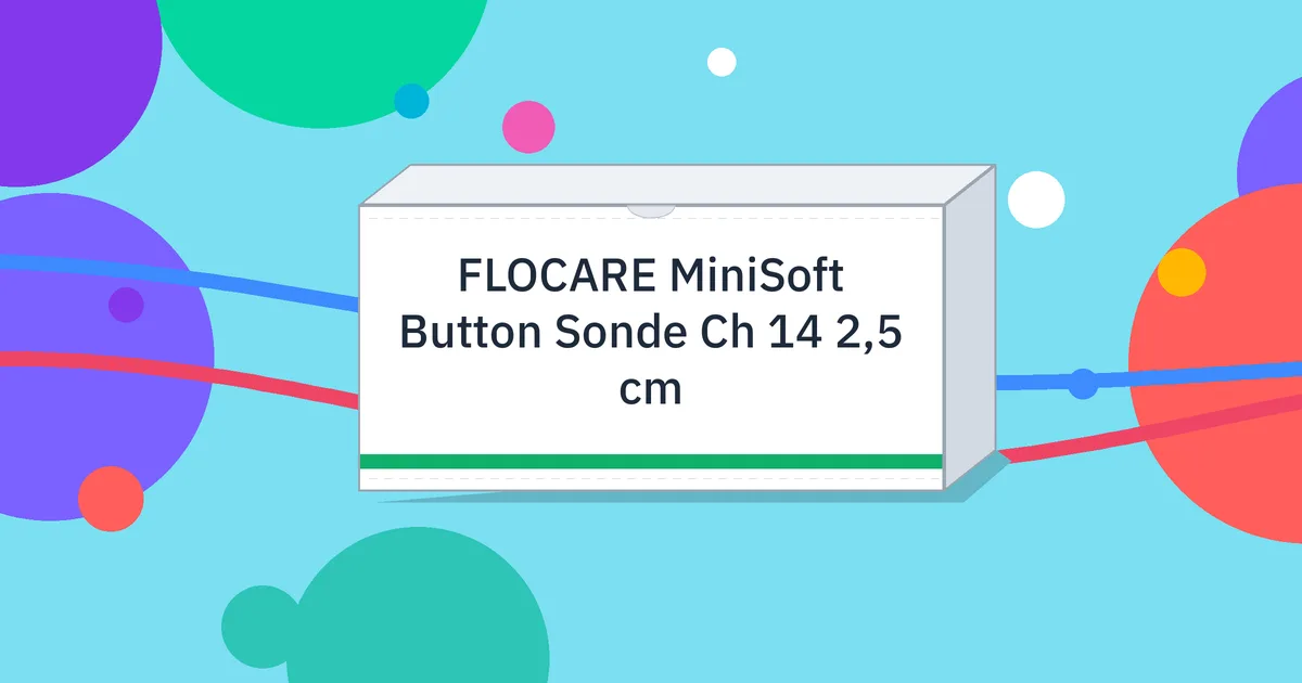 Symbolbild: Packung mit der Aufschrift FLOCARE MiniSoft Button Sonde Ch 14 2,5 cm (PZN 16018953) – Verfügbarkeit und Bezug in Apotheken in Frankfurt am Main