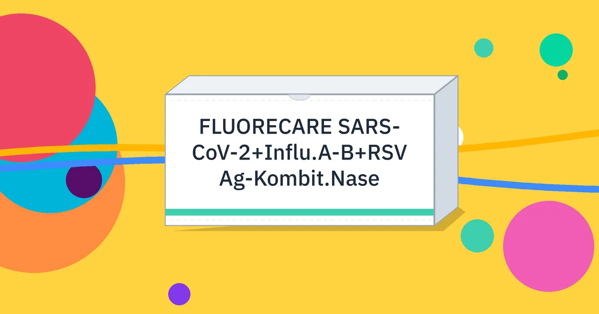 Symbolbild: Packung mit der Aufschrift FLUORECARE SARS-CoV-2+Influ.A-B+RSV Ag-Kombit.Nase (PZN 18448451) – Verfügbarkeit und Bezug in Apotheken in Frankfurt am Main