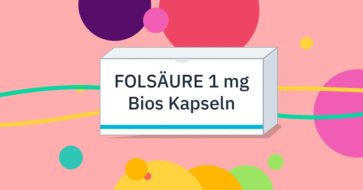 Symbolbild: Packung mit der Aufschrift FOLSÄURE 1 mg Bios Kapseln (PZN 15409692) – Verfügbarkeit und Bezug in Apotheken in Frankfurt am Main