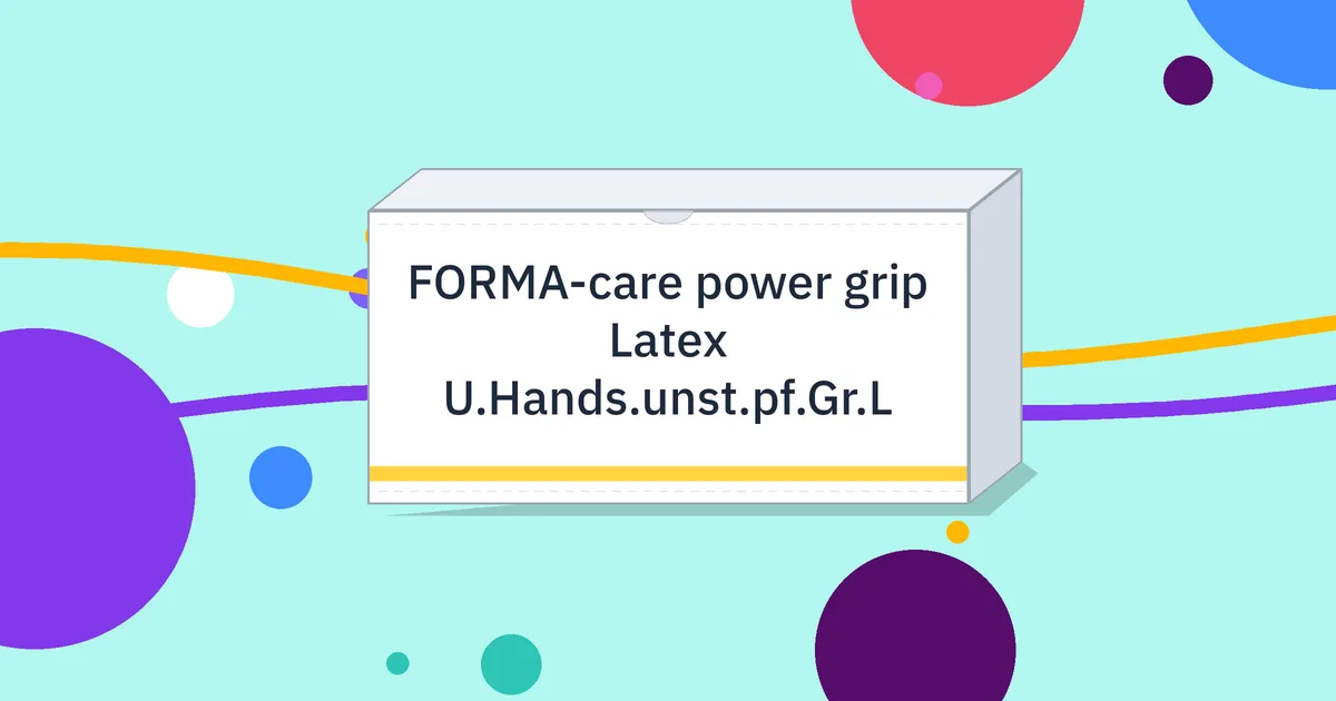 Symbolbild: Packung mit der Aufschrift FORMA-care power grip Latex U.Hands.unst.pf.Gr.L (PZN 11222494) – Verfügbarkeit und Bezug in Apotheken in Frankfurt am Main
