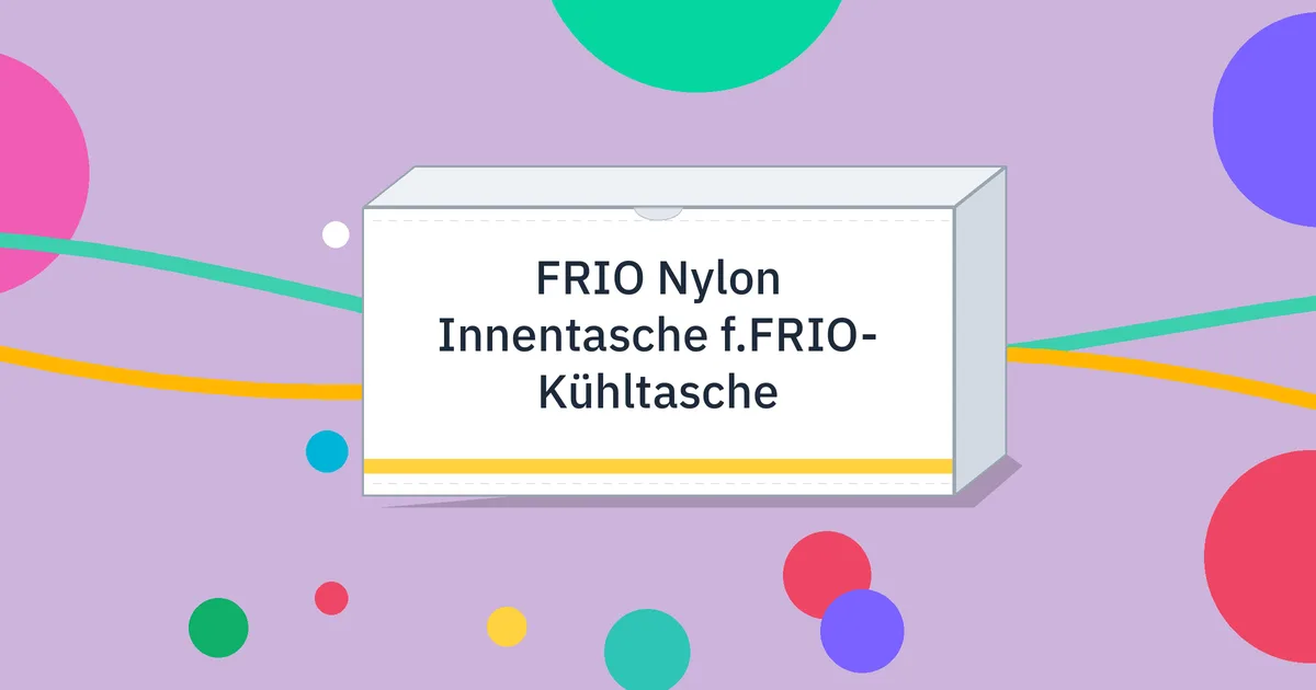 Symbolbild: Packung mit der Aufschrift FRIO Nylon Innentasche f.FRIO-Kühltasche (PZN 11868612) – Verfügbarkeit und Bezug in Apotheken in Frankfurt am Main