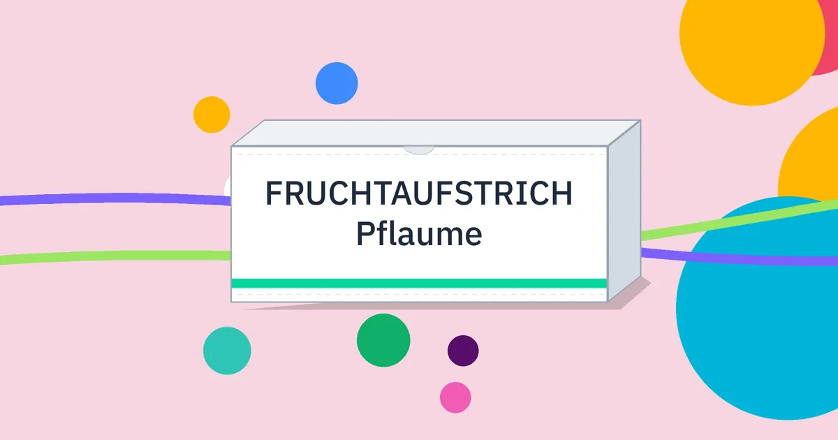 Symbolbild: Packung mit der Aufschrift FRUCHTAUFSTRICH Pflaume (PZN 09724308) – Verfügbarkeit und Bezug in Apotheken in Frankfurt am Main