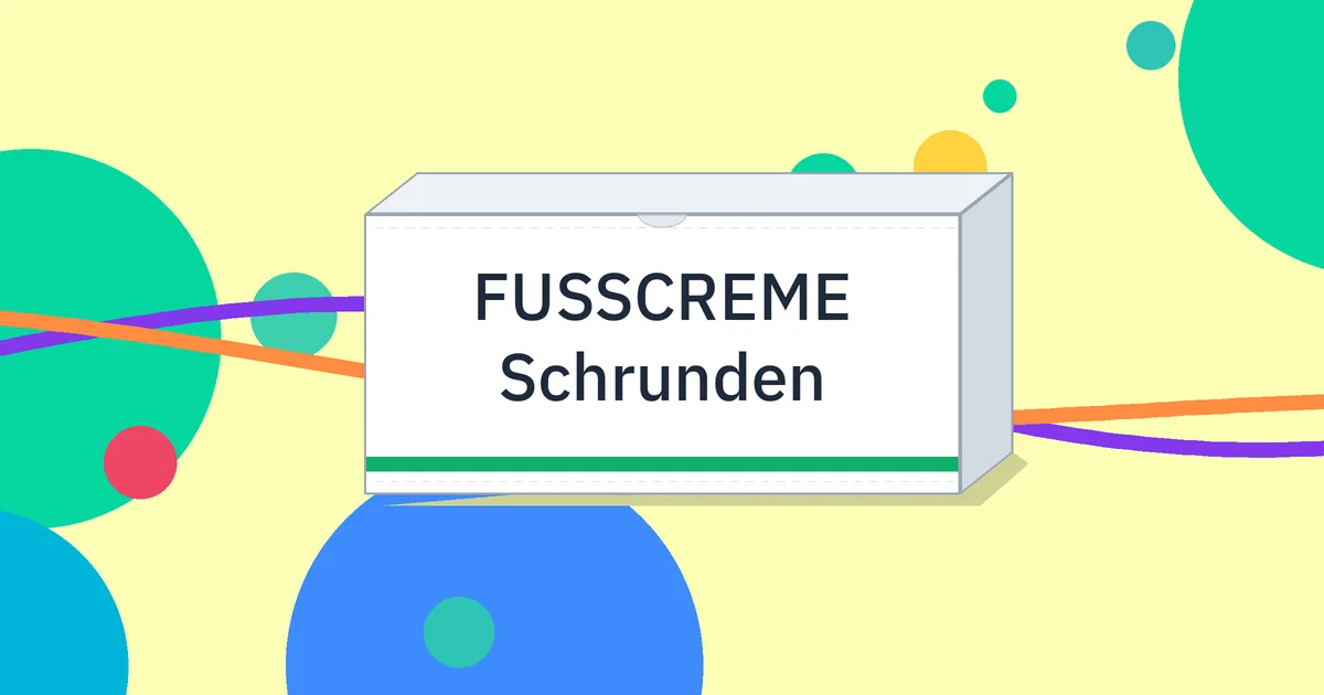 Symbolbild: Packung mit der Aufschrift FUSSCREME Schrunden (PZN 17429256) – Verfügbarkeit und Bezug in Apotheken in Frankfurt am Main