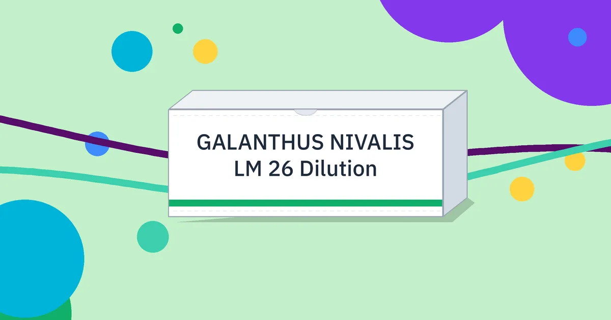 Symbolbild: Packung mit der Aufschrift GALANTHUS NIVALIS LM 26 Dilution (PZN 13494972) – Verfügbarkeit und Bezug in Apotheken in Frankfurt am Main