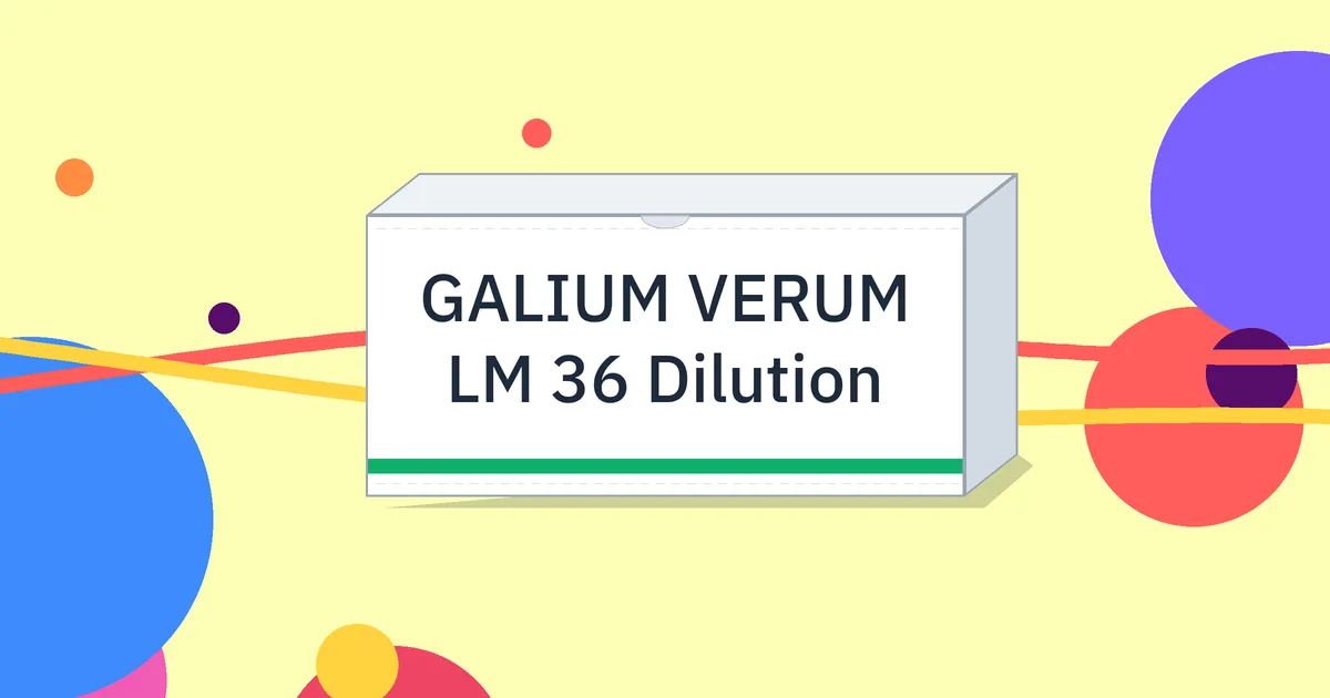 Symbolbild: Packung mit der Aufschrift GALIUM VERUM LM 36 Dilution (PZN 13497829) – Verfügbarkeit und Bezug in Apotheken in Frankfurt am Main