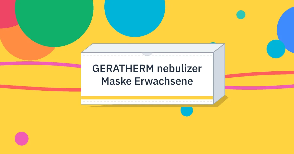 Symbolbild: Packung mit der Aufschrift GERATHERM nebulizer Maske Erwachsene (PZN 18493440) – Verfügbarkeit und Bezug in Apotheken in Frankfurt am Main