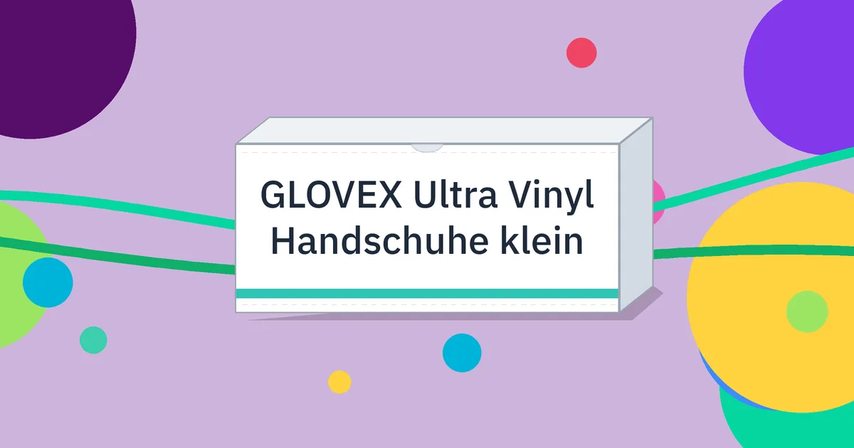Symbolbild: Packung mit der Aufschrift GLOVEX Ultra Vinyl Handschuhe klein (PZN 01553356) – Verfügbarkeit und Bezug in Apotheken in Frankfurt am Main
