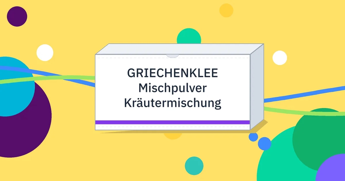 Symbolbild: Packung mit der Aufschrift GRIECHENKLEE Mischpulver Kräutermischung (PZN 16325359) – Verfügbarkeit und Bezug in Apotheken in Frankfurt am Main