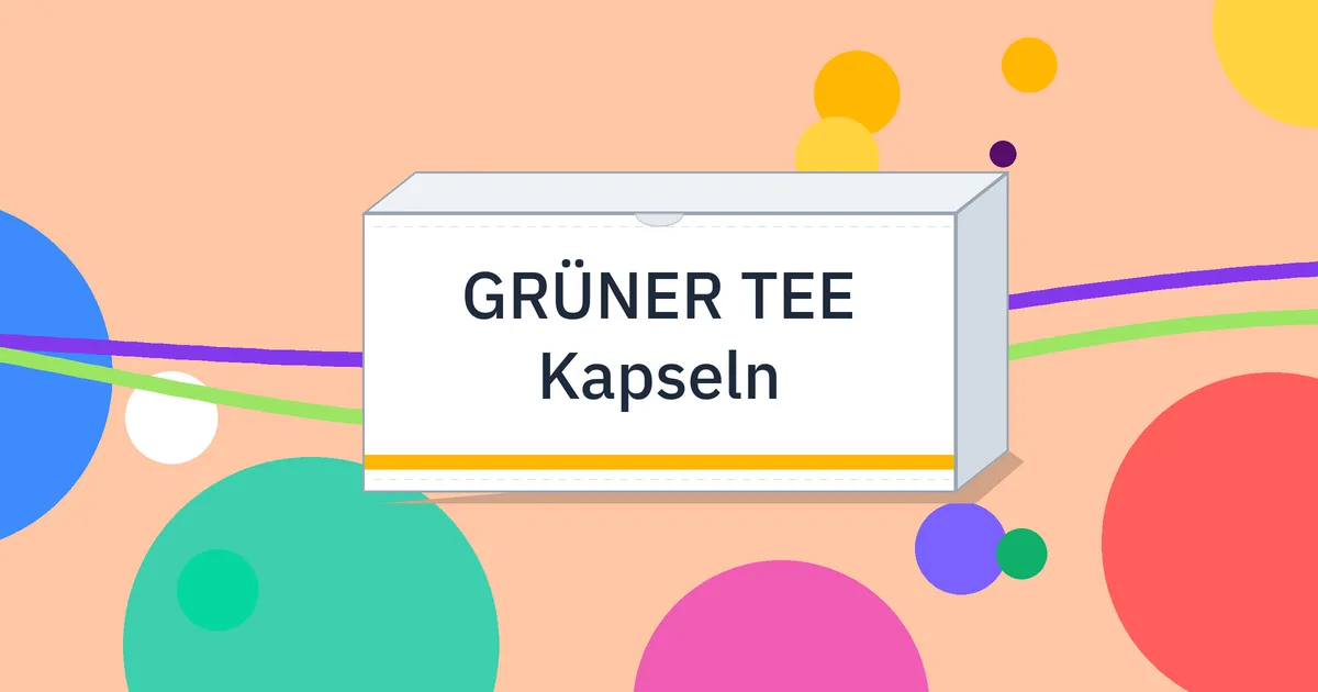 Symbolbild: Packung mit der Aufschrift GRÜNER TEE Kapseln (PZN 06435182) – Verfügbarkeit und Bezug in Apotheken in Frankfurt am Main
