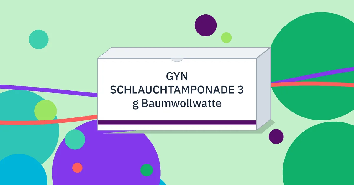Symbolbild: Packung mit der Aufschrift GYN SCHLAUCHTAMPONADE 3 g Baumwollwatte (PZN 17152659) – Verfügbarkeit und Bezug in Apotheken in Frankfurt am Main