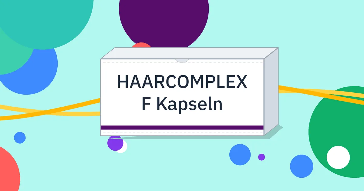 Symbolbild: Packung mit der Aufschrift HAARCOMPLEX F Kapseln (PZN 18458969) – Verfügbarkeit und Bezug in Apotheken in Frankfurt am Main