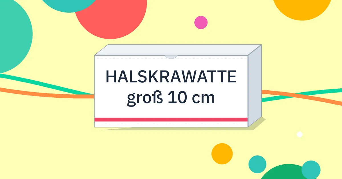 Symbolbild: Packung mit der Aufschrift HALSKRAWATTE groß 10 cm (PZN 07094599) – Verfügbarkeit und Bezug in Apotheken in Frankfurt am Main