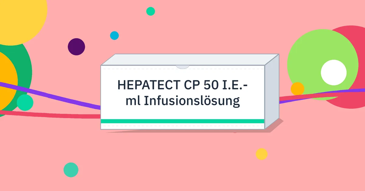 Symbolbild: Packung mit der Aufschrift HEPATECT CP 50 I.E.-ml Infusionslösung (PZN 00651849) – Verfügbarkeit und Bezug in Apotheken in Frankfurt am Main