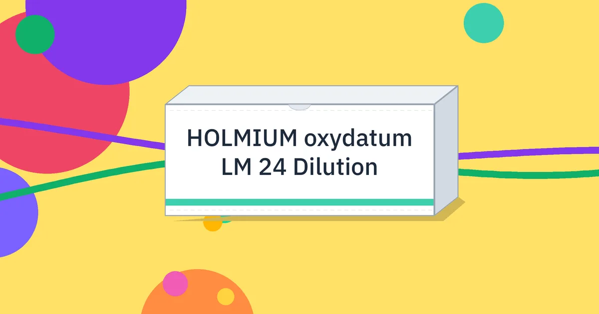Symbolbild: Packung mit der Aufschrift HOLMIUM oxydatum LM 24 Dilution (PZN 13555024) – Verfügbarkeit und Bezug in Apotheken in Frankfurt am Main