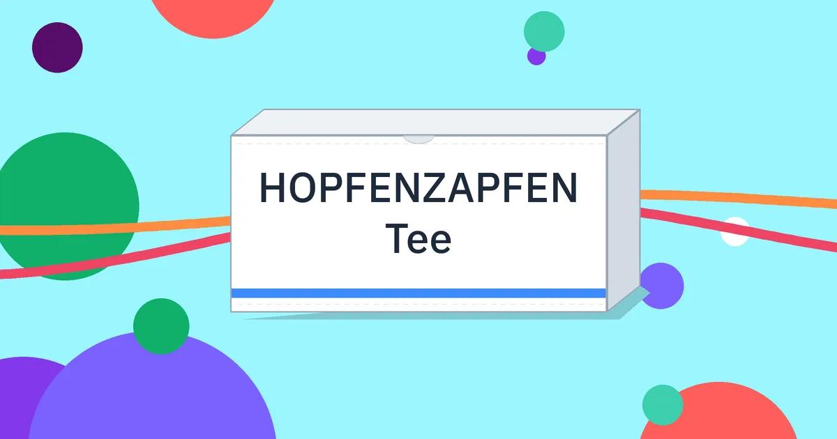 Symbolbild: Packung mit der Aufschrift HOPFENZAPFEN Tee (PZN 19146864) – Verfügbarkeit und Bezug in Apotheken in Frankfurt am Main