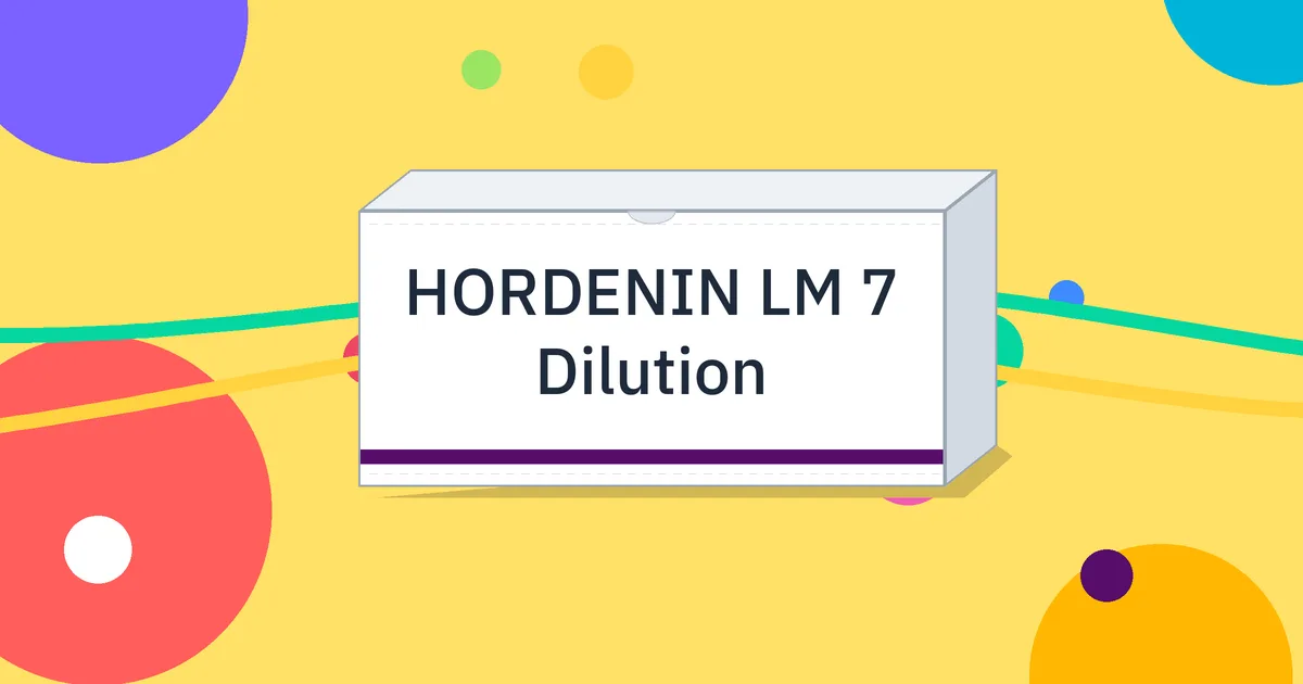Symbolbild: Packung mit der Aufschrift HORDENIN LM 7 Dilution (PZN 13555277) – Verfügbarkeit und Bezug in Apotheken in Frankfurt am Main
