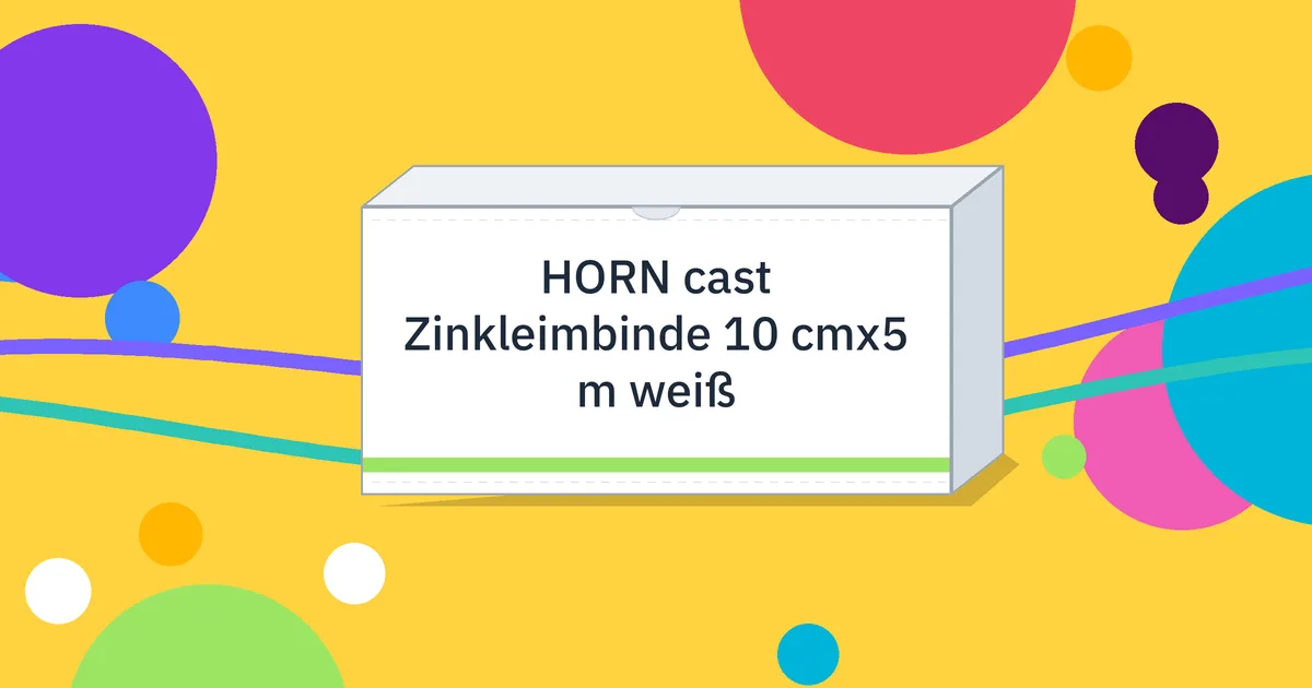 Symbolbild: Packung mit der Aufschrift HORN cast Zinkleimbinde 10 cmx5 m weiß (PZN 03648090) – Verfügbarkeit und Bezug in Apotheken in Frankfurt am Main