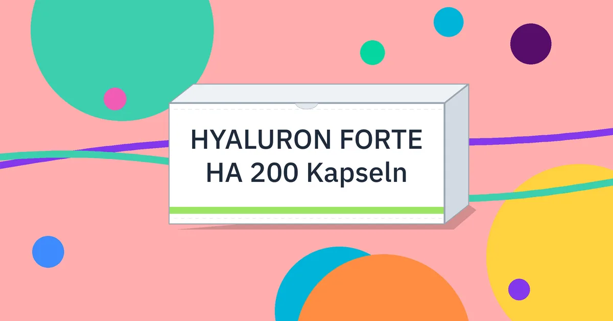 Symbolbild: Packung mit der Aufschrift HYALURON FORTE HA 200 Kapseln (PZN 10782104) – Verfügbarkeit und Bezug in Apotheken in Frankfurt am Main