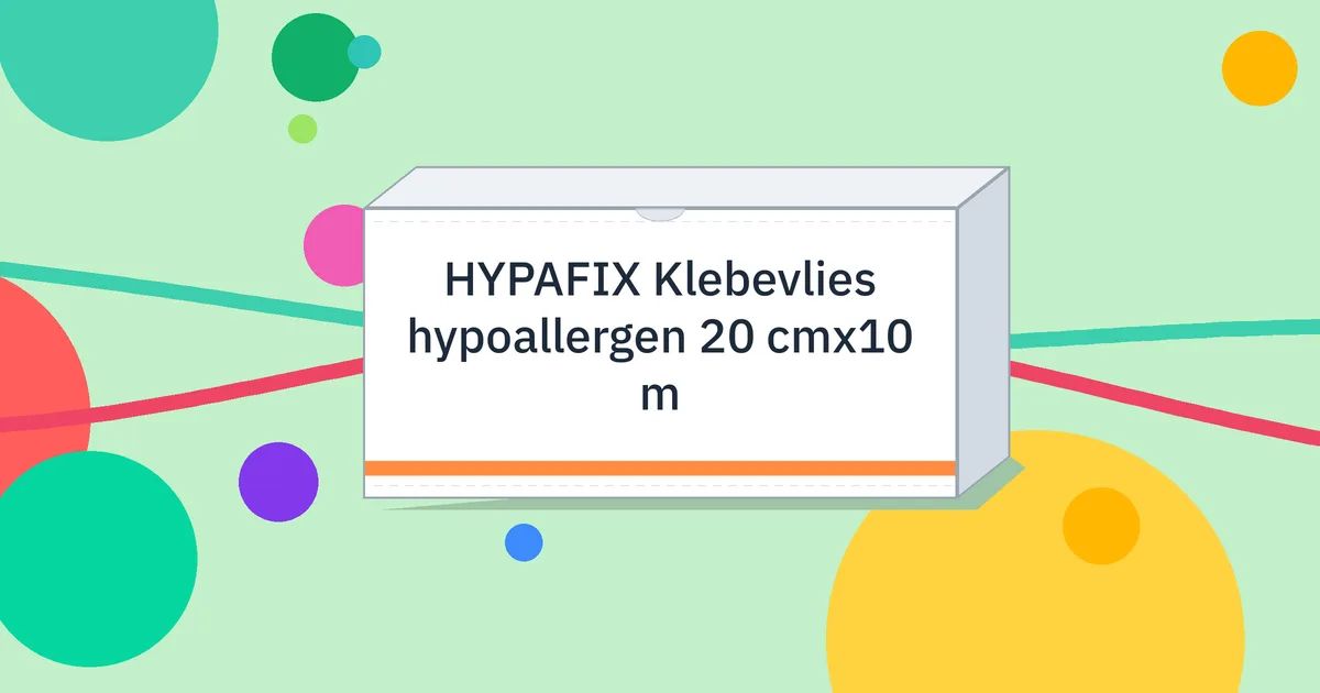 Symbolbild: Packung mit der Aufschrift HYPAFIX Klebevlies hypoallergen 20 cmx10 m (PZN 09920386) – Verfügbarkeit und Bezug in Apotheken in Frankfurt am Main
