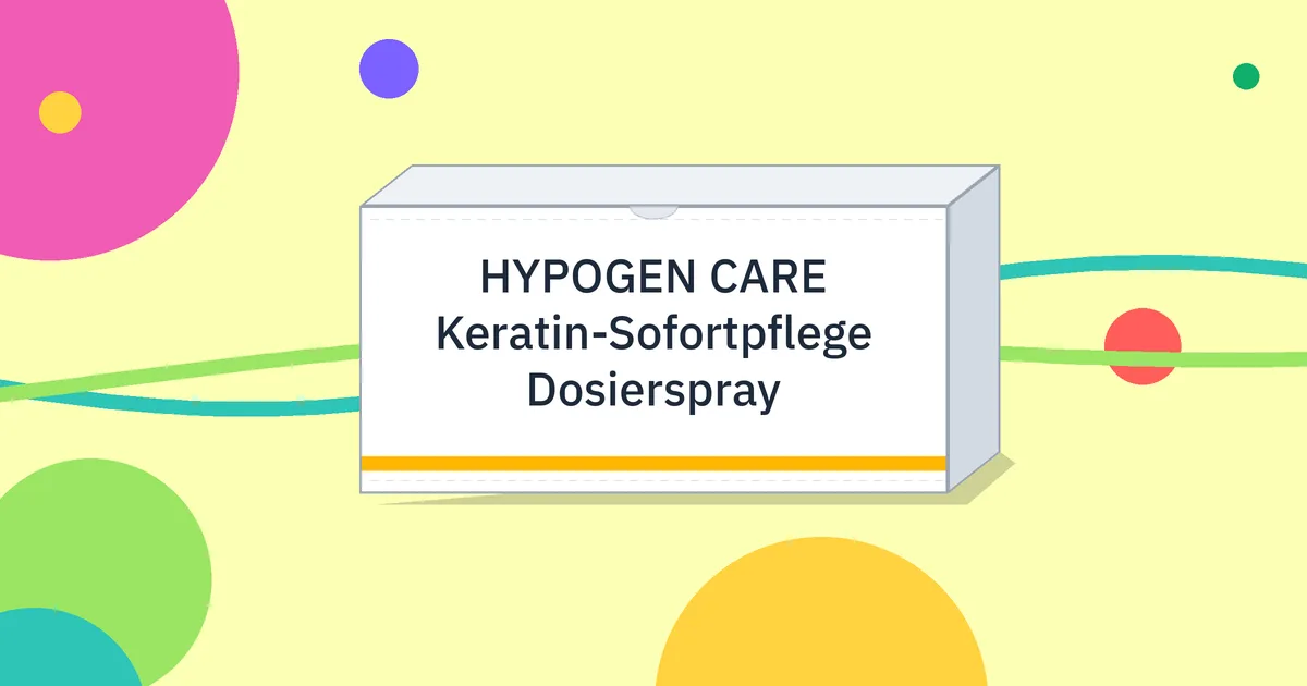 Symbolbild: Packung mit der Aufschrift HYPOGEN CARE Keratin-Sofortpflege Dosierspray (PZN 18254818) – Verfügbarkeit und Bezug in Apotheken in Frankfurt am Main