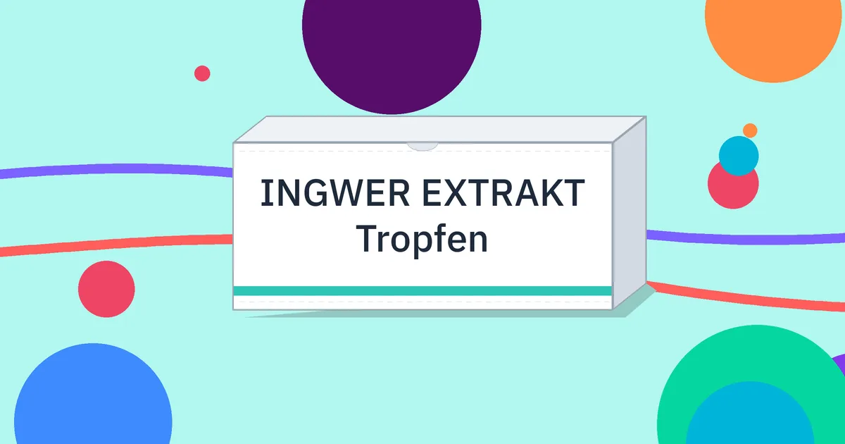 Symbolbild: Packung mit der Aufschrift INGWER EXTRAKT Tropfen (PZN 20211302) – Verfügbarkeit und Bezug in Apotheken in Frankfurt am Main