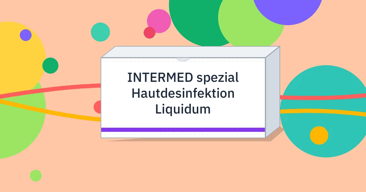 Symbolbild: Packung mit der Aufschrift INTERMED spezial Hautdesinfektion Liquidum (PZN 02641507) – Verfügbarkeit und Bezug in Apotheken in Frankfurt am Main
