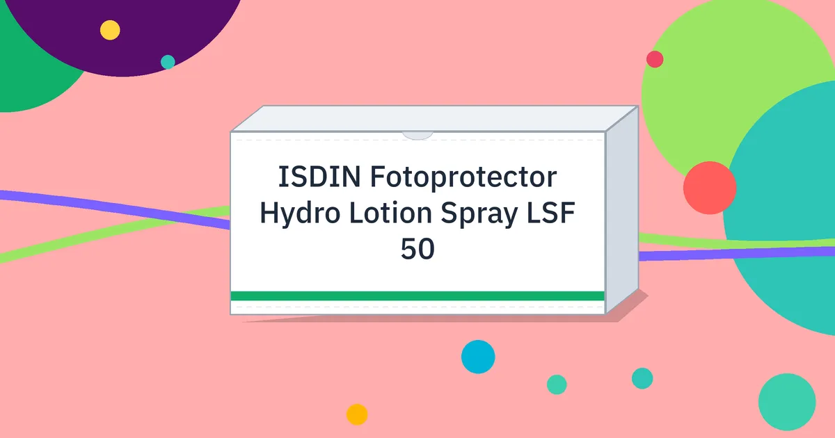 Symbolbild: Packung mit der Aufschrift ISDIN Fotoprotector Hydro Lotion Spray LSF 50 (PZN 16603367) – Verfügbarkeit und Bezug in Apotheken in Frankfurt am Main