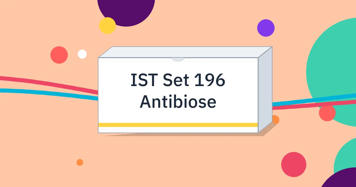 Symbolbild: Packung mit der Aufschrift IST Set 196 Antibiose (PZN 17639605) – Verfügbarkeit und Bezug in Apotheken in Frankfurt am Main
