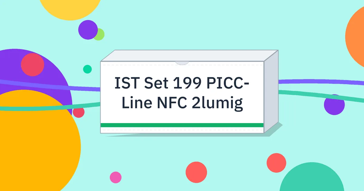Symbolbild: Packung mit der Aufschrift IST Set 199 PICC-Line NFC 2lumig (PZN 18130513) – Verfügbarkeit und Bezug in Apotheken in Frankfurt am Main