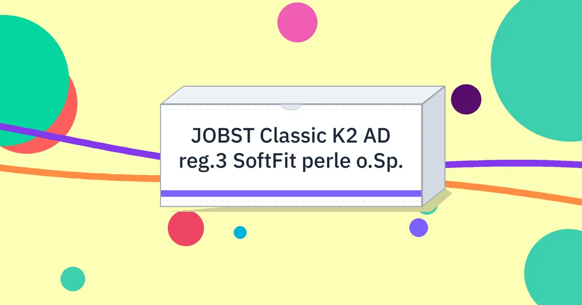 Symbolbild: Packung mit der Aufschrift JOBST Classic K2 AD reg.3 SoftFit perle o.Sp. (PZN 14221638) – Verfügbarkeit und Bezug in Apotheken in Frankfurt am Main
