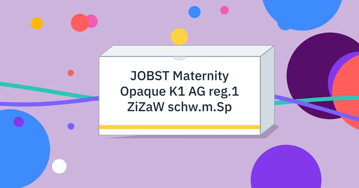 Symbolbild: Packung mit der Aufschrift JOBST Maternity Opaque K1 AG reg.1 ZiZaW schw.m.Sp (PZN 15852424) – Verfügbarkeit und Bezug in Apotheken in Frankfurt am Main