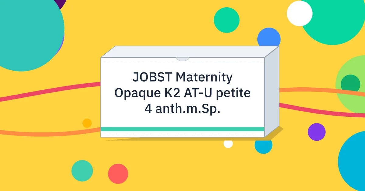 Symbolbild: Packung mit der Aufschrift JOBST Maternity Opaque K2 AT-U petite 4 anth.m.Sp. (PZN 15856563) – Verfügbarkeit und Bezug in Apotheken in Frankfurt am Main