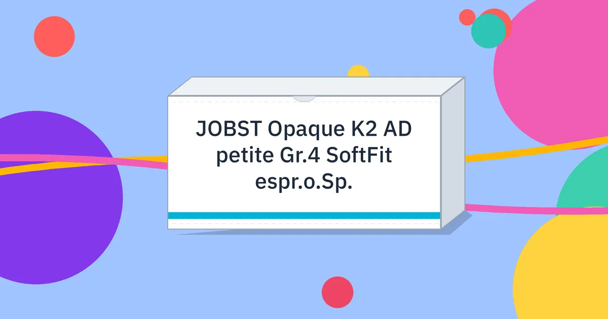 Symbolbild: Packung mit der Aufschrift JOBST Opaque K2 AD petite Gr.4 SoftFit espr.o.Sp. (PZN 16279317) – Verfügbarkeit und Bezug in Apotheken in Frankfurt am Main