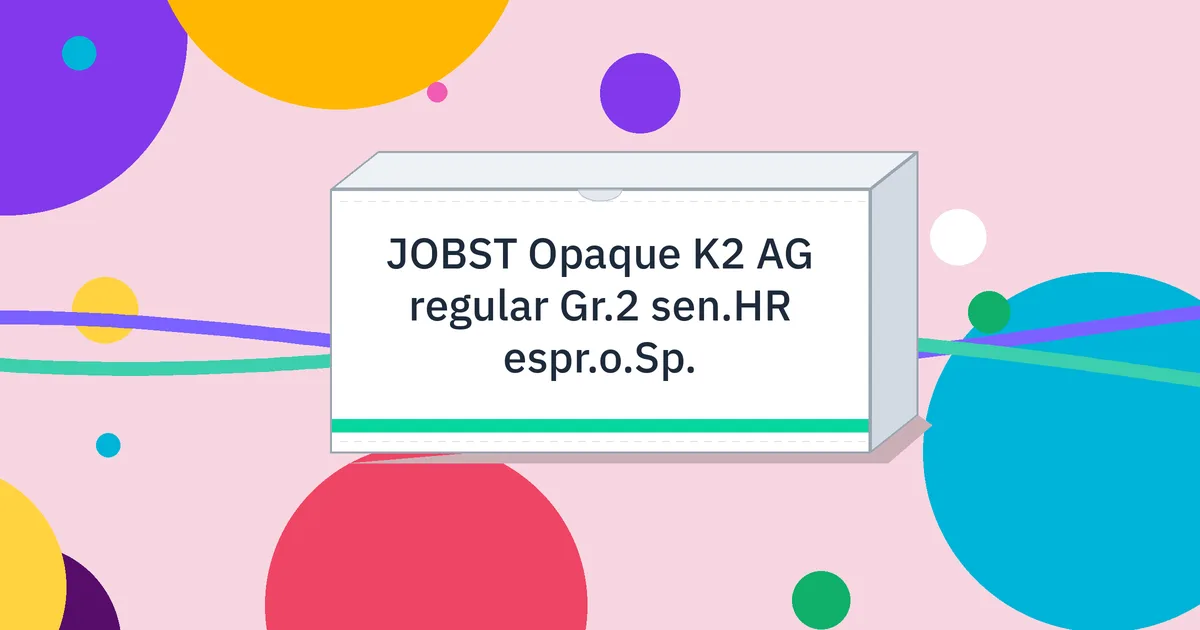 Symbolbild: Packung mit der Aufschrift JOBST Opaque K2 AG regular Gr.2 sen.HR espr.o.Sp. (PZN 16282331) – Verfügbarkeit und Bezug in Apotheken in Frankfurt am Main