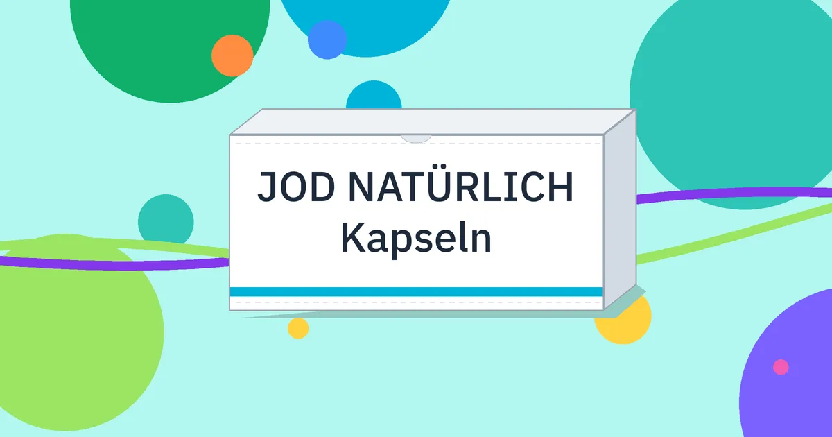 Symbolbild: Packung mit der Aufschrift JOD NATÜRLICH Kapseln (PZN 18665591) – Verfügbarkeit und Bezug in Apotheken in Frankfurt am Main