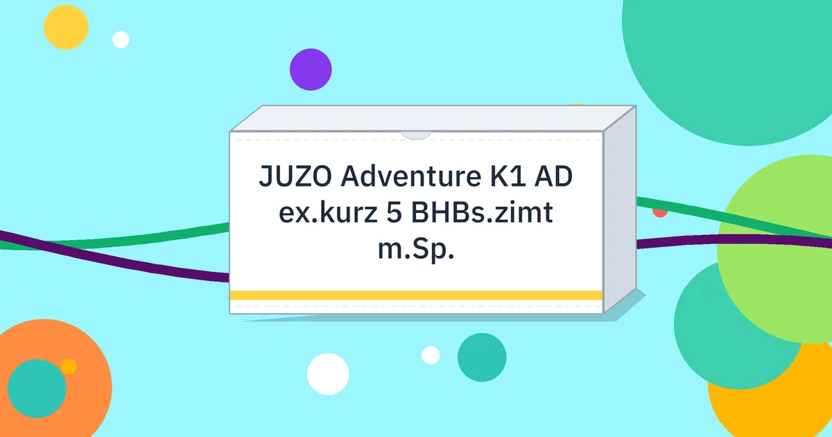 Symbolbild: Packung mit der Aufschrift JUZO Adventure K1 AD ex.kurz 5 BHBs.zimt m.Sp. (PZN 16493878) – Verfügbarkeit und Bezug in Apotheken in Frankfurt am Main
