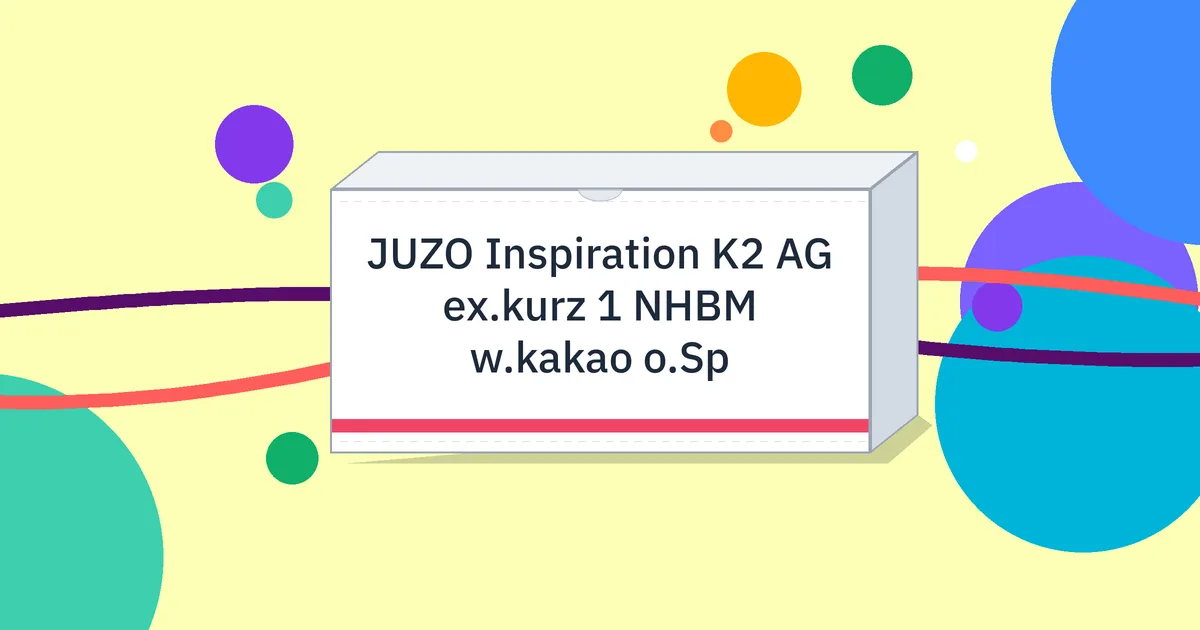 Symbolbild: Packung mit der Aufschrift JUZO Inspiration K2 AG ex.kurz 1 NHBM w.kakao o.Sp (PZN 14961401) – Verfügbarkeit und Bezug in Apotheken in Frankfurt am Main