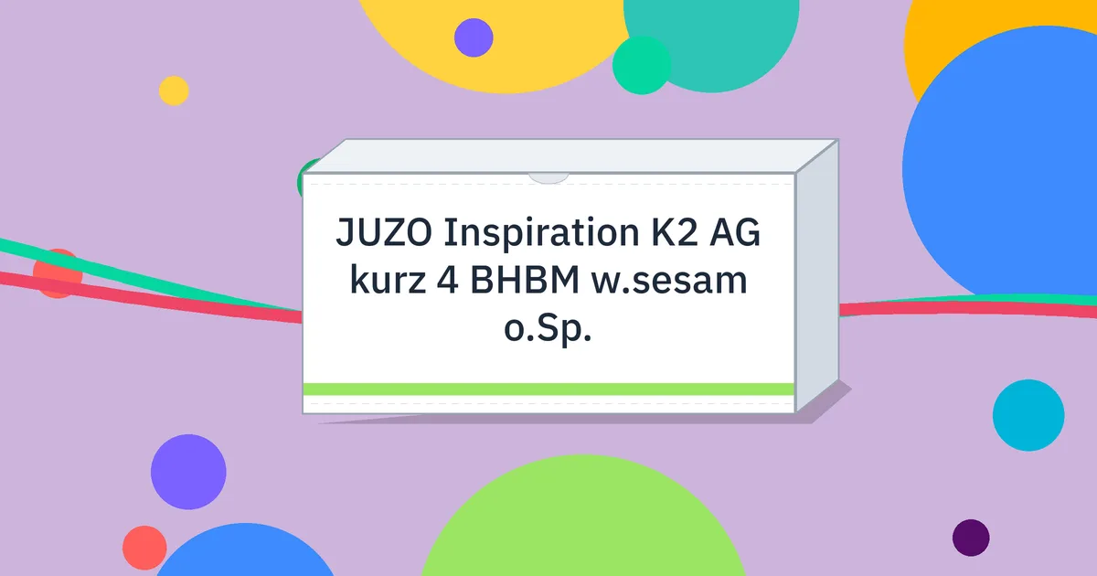 Symbolbild: Packung mit der Aufschrift JUZO Inspiration K2 AG kurz 4 BHBM w.sesam o.Sp. (PZN 14885255) – Verfügbarkeit und Bezug in Apotheken in Frankfurt am Main