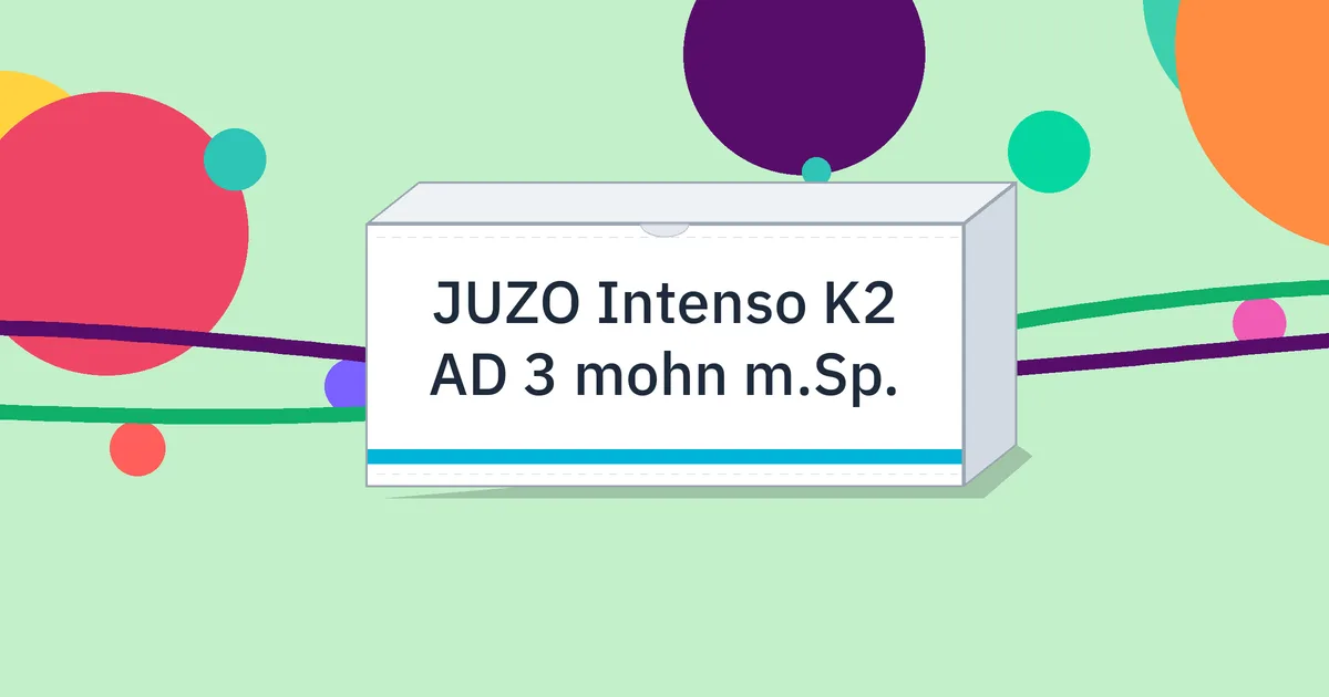 Symbolbild: Packung mit der Aufschrift JUZO Intenso K2 AD 3 mohn m.Sp. (PZN 18606453) – Verfügbarkeit und Bezug in Apotheken in Frankfurt am Main