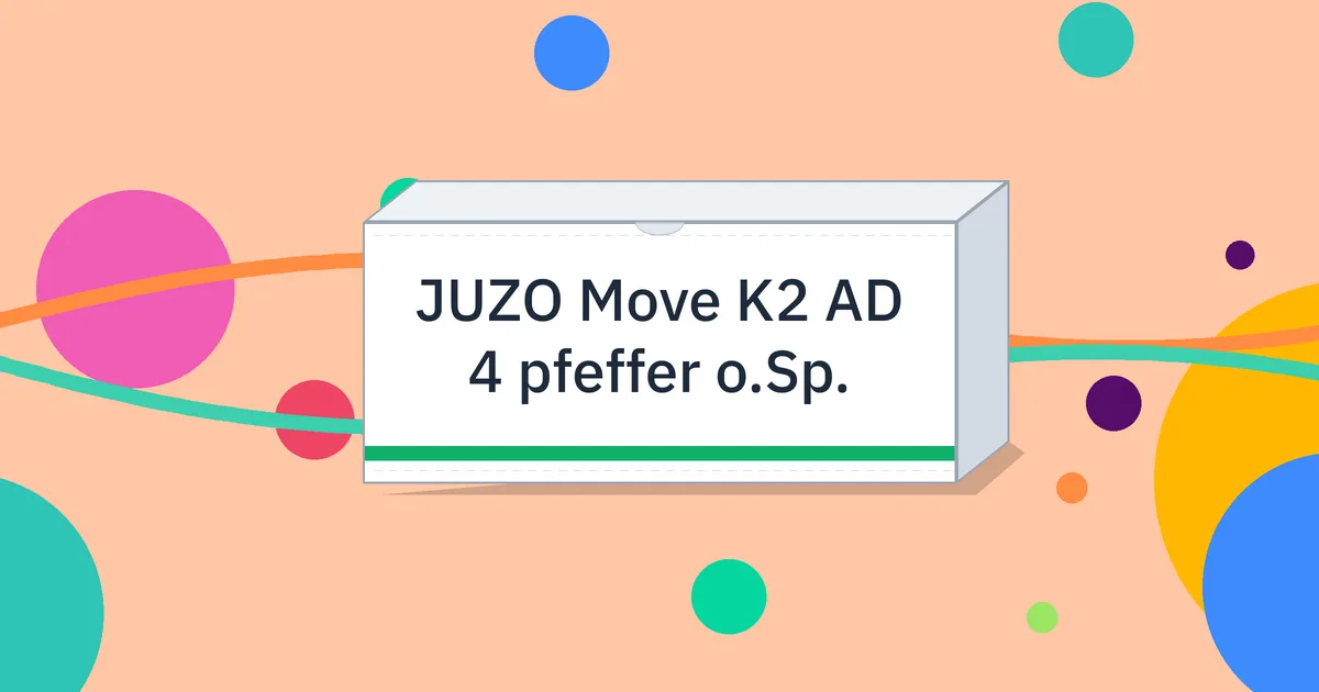 Symbolbild: Packung mit der Aufschrift JUZO Move K2 AD 4 pfeffer o.Sp. (PZN 16342085) – Verfügbarkeit und Bezug in Apotheken in Frankfurt am Main