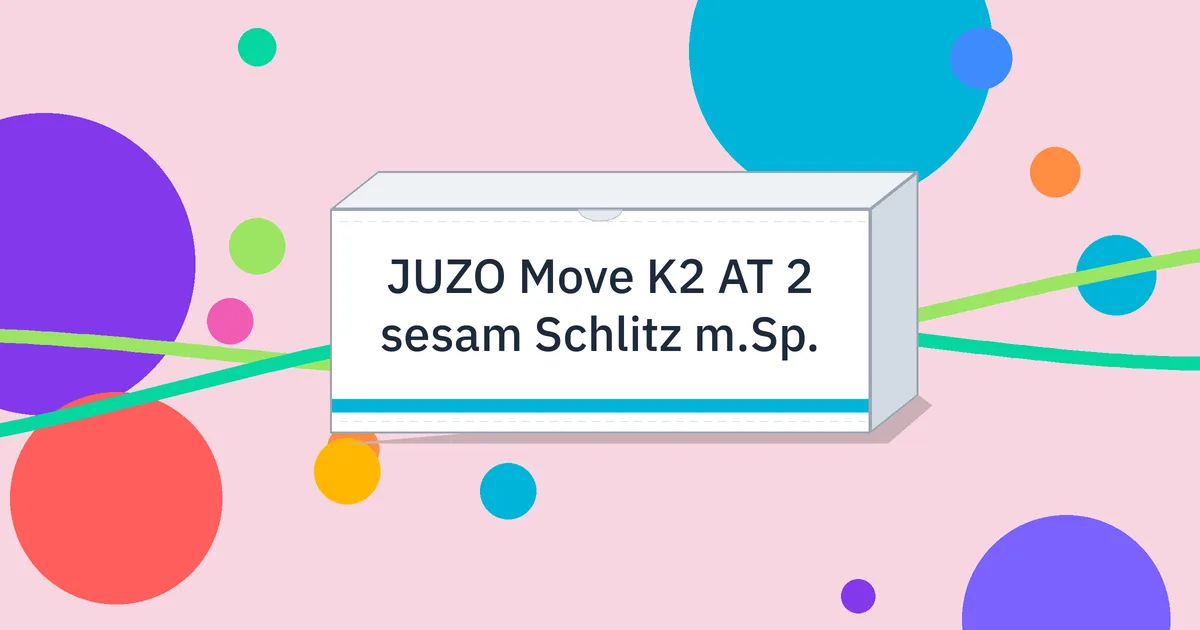 Symbolbild: Packung mit der Aufschrift JUZO Move K2 AT 2 sesam Schlitz m.Sp. (PZN 20668680) – Verfügbarkeit und Bezug in Apotheken in Frankfurt am Main