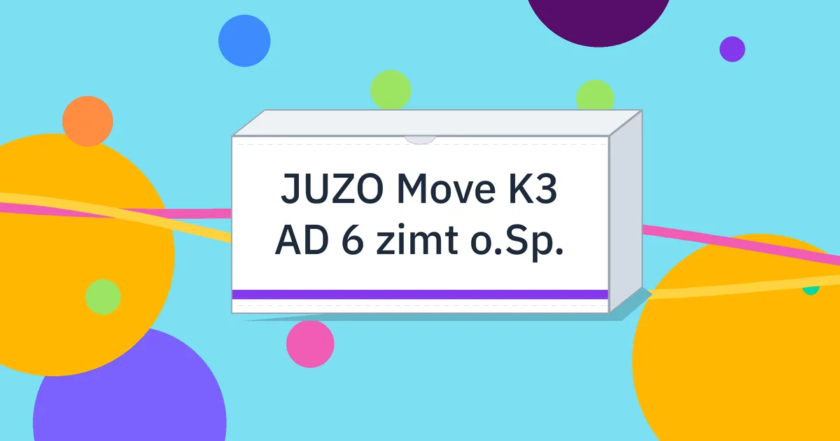Symbolbild: Packung mit der Aufschrift JUZO Move K3 AD 6 zimt o.Sp. (PZN 18567291) – Verfügbarkeit und Bezug in Apotheken in Frankfurt am Main